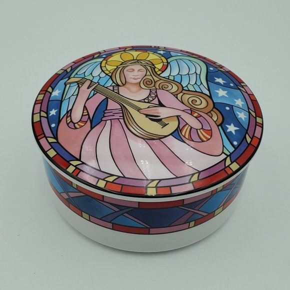Mikasa | Accents | Mikasa Herald Angel Trinket Box Jewelry Candy Round ...